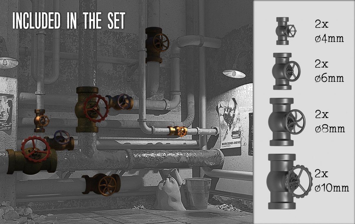 1:35 Pipe Valves Set