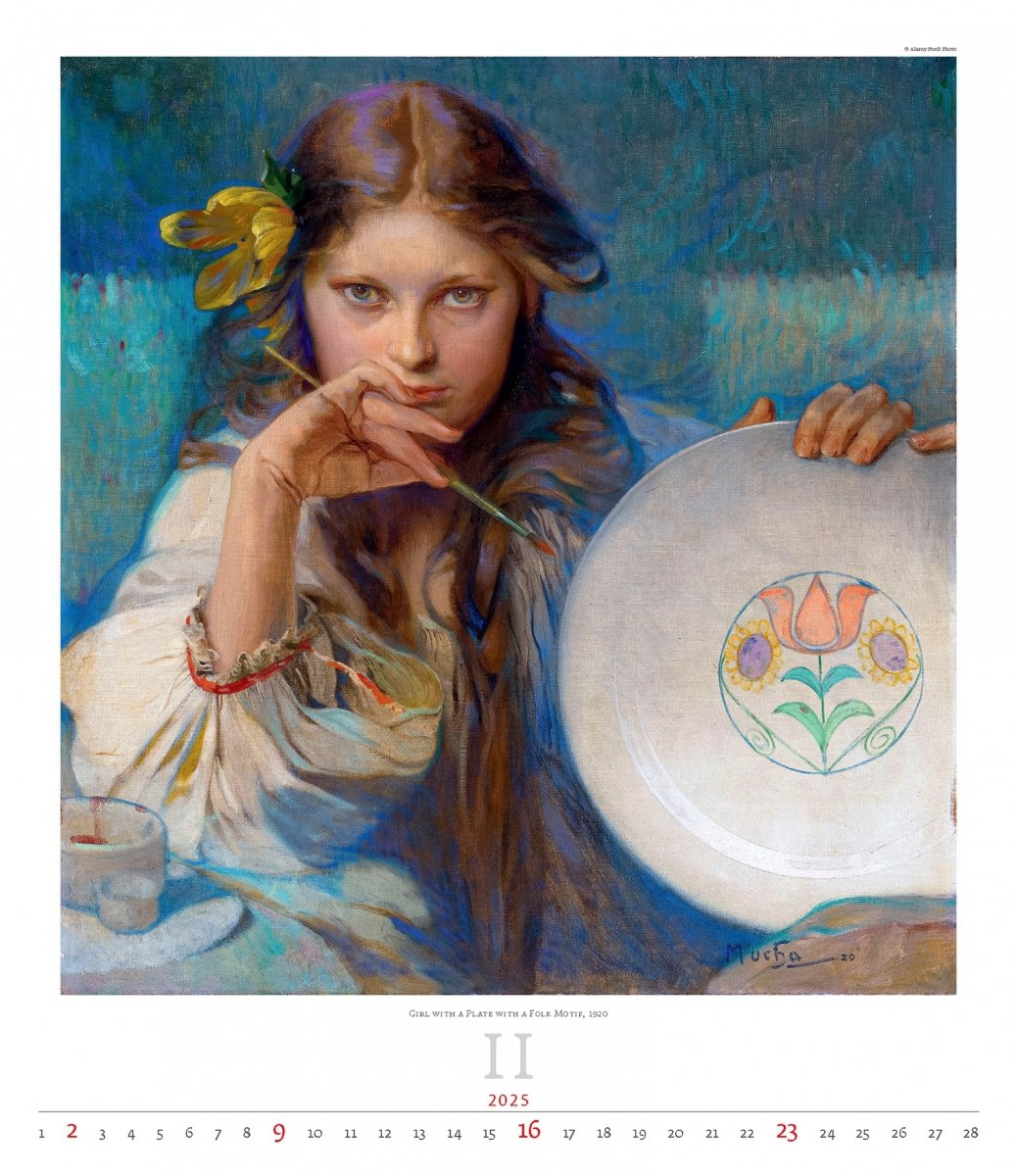 Kalendarz ścienny wieloplanszowy Alfons Mucha 2025 - exclusive edition