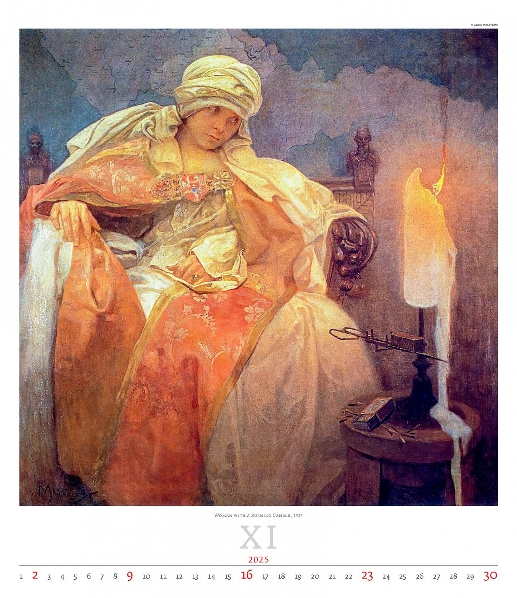 Kalendarz ścienny wieloplanszowy Alfons Mucha 2025 - exclusive edition