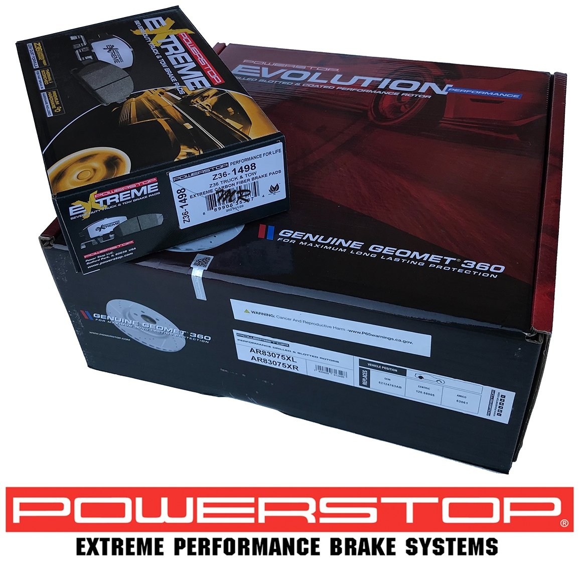 Tylne klocki Z36 + WIERCONE NACINANE NIE wentylowane tarcze hamulcowe POWERSTOP EVOLUTION Jeep ...