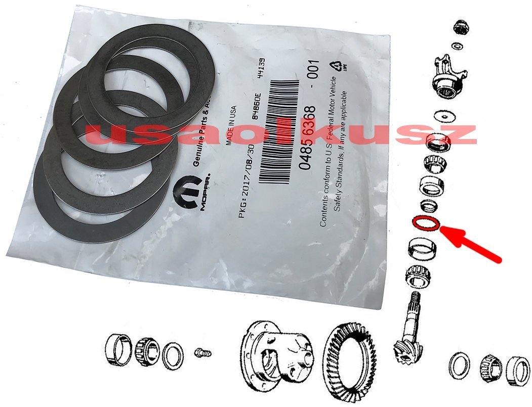 Podkładki regulacyjne mostu DANA 44 226MM 35-39 Jeep Commander - 226MM ...
