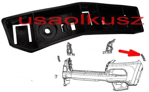 Ślizg błotnika mocowanie zderzaka przedniego lewe Jeep Cherokee KL 2014 ...