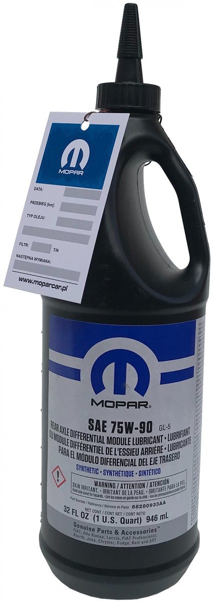 Olej tylnego mostu 75W90 Jeep Renegade AWD - Oleje mostów - Renegade ...