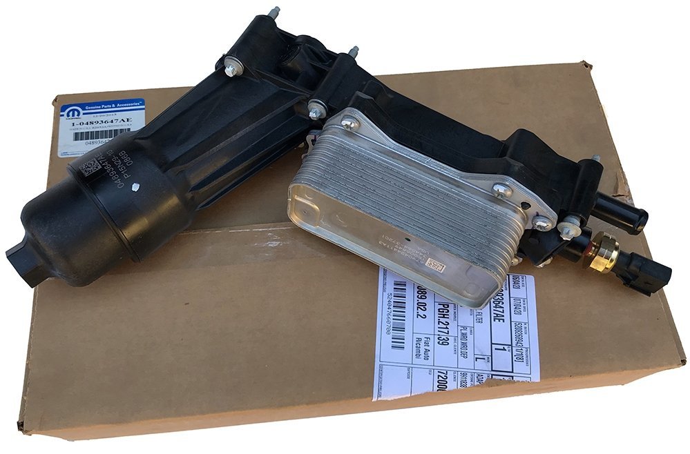 Obudowa filtra oleju z chłodnicą MOPAR Jeep Wrangler JL 3,6 V6 2018 ...