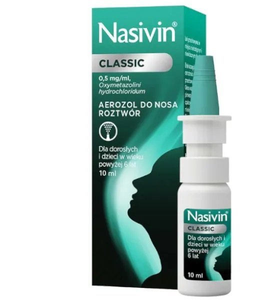 Nasivin Classic 0,5 mg/ml aerozol do nosa 10 ml | Polskimarket.nl