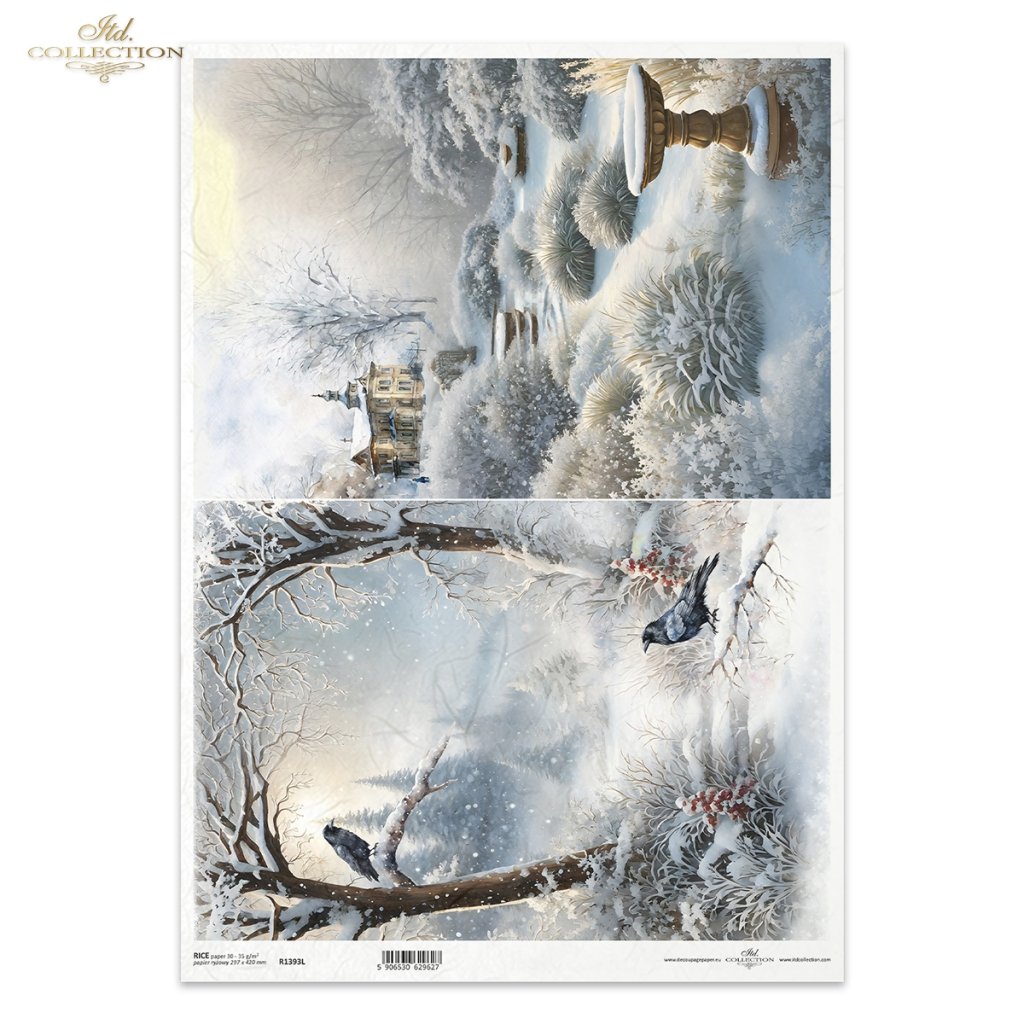 Rice paper A3 R1393L - Botanical Garden in Winter * Botanical garden in ...