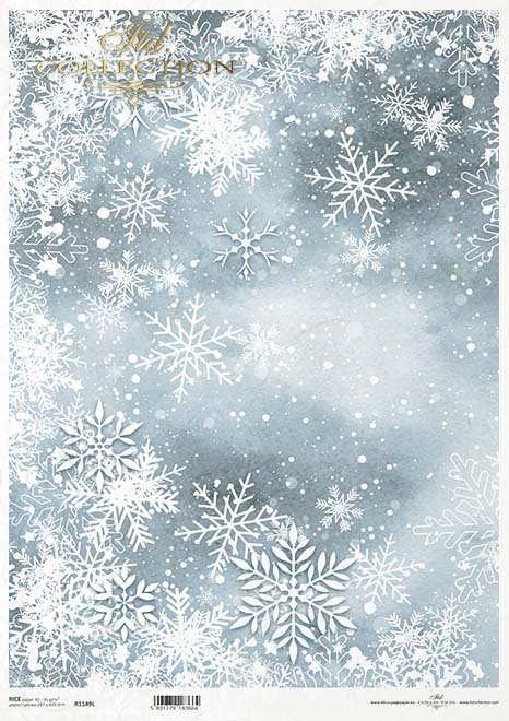 Rice paper A3 R1149L - snowflakes