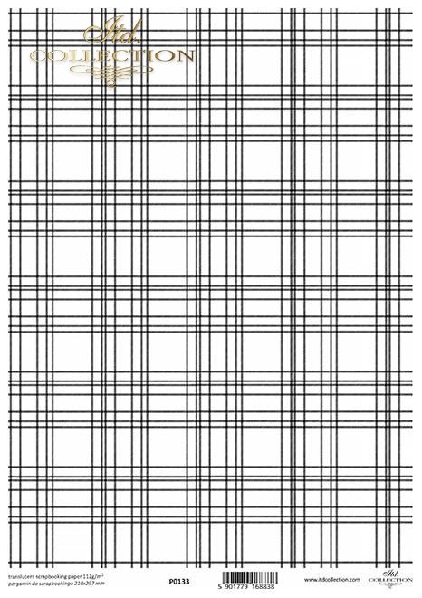 translucent scrapbooking paper P0133 * check, line pattern