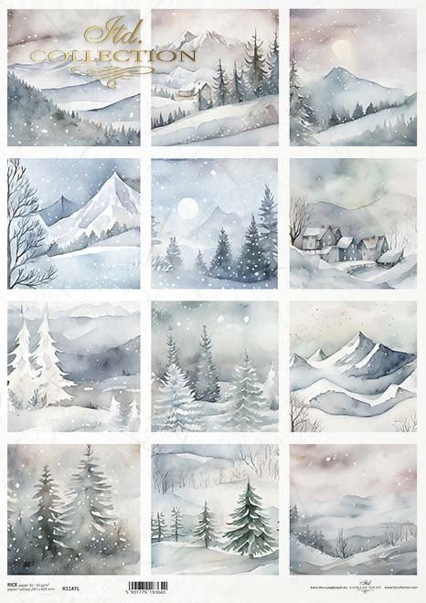 Rice paper A3 R1147L - landscape, views, forest, mountains