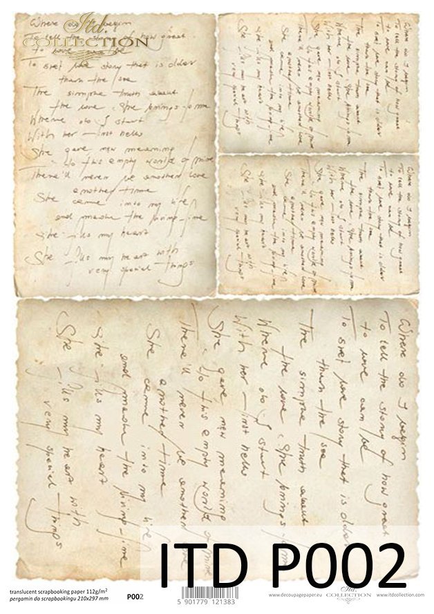 translucent scrapbooking paper P0002 * scrapbooking papers handwriting ...