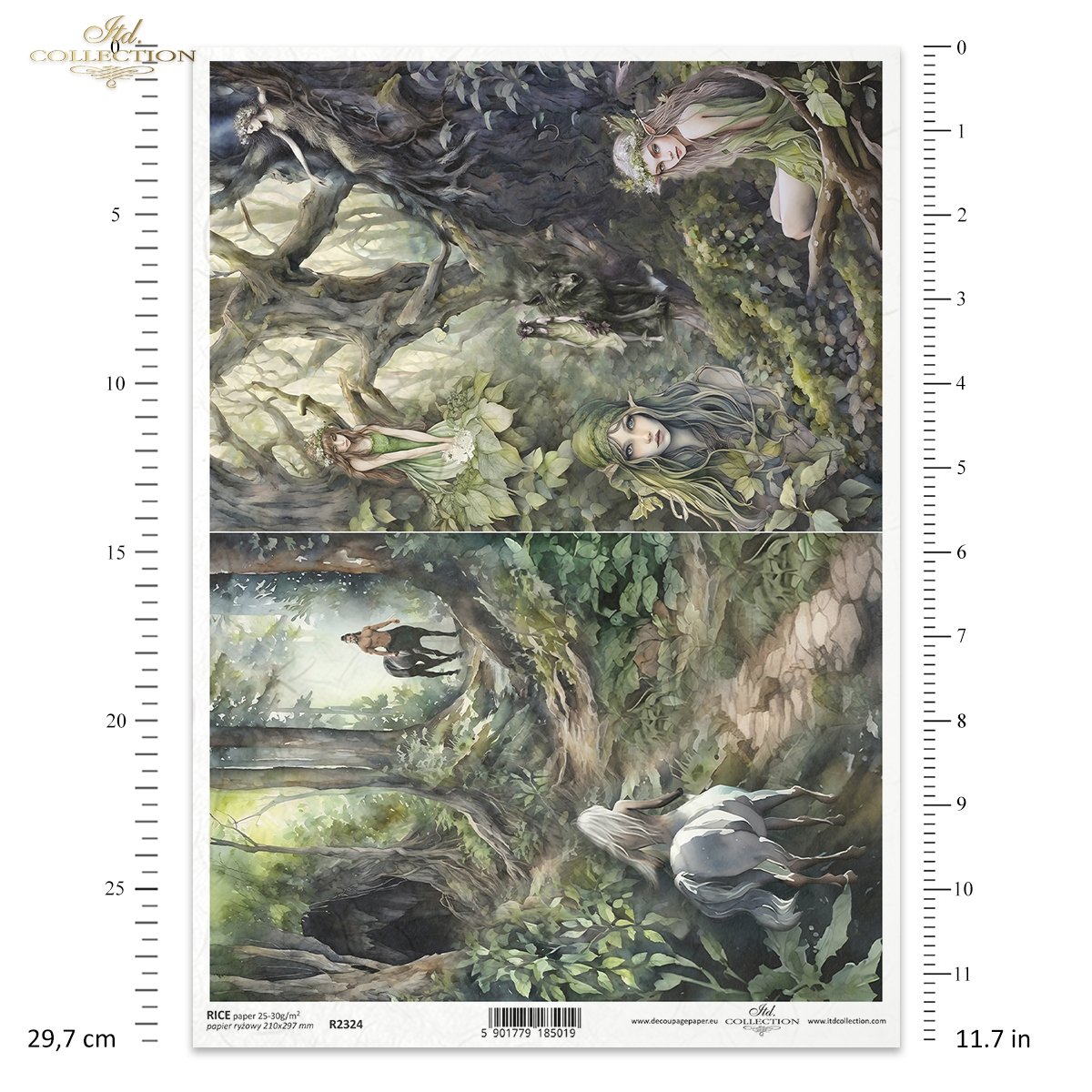 Reispapier R2324 * Zentaur, Dryaden, Wald, Dschungel