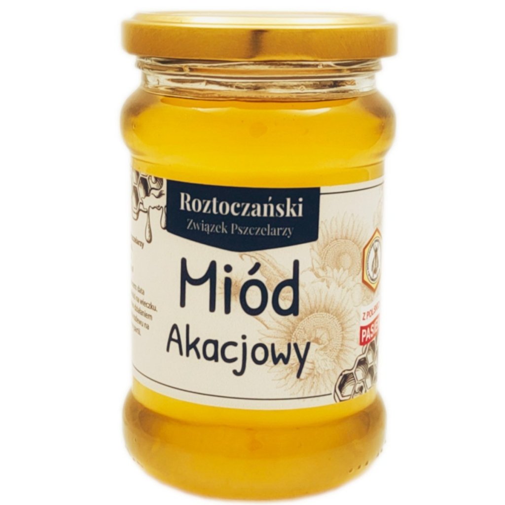 miód akacjowy 370g - miody roztoczańskie małe - Miody roztoczańskie
