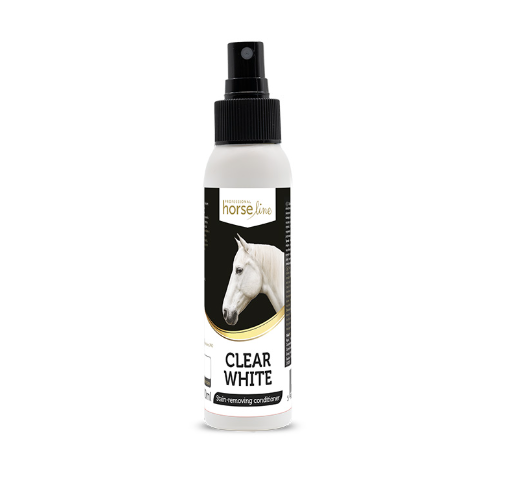 HorseLinePRO CLEAR WHITE Odżywka odplamiająca dla siwych koni